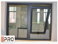 China Black Color Aluminium Awning Windows With Chain Winder And Keys For Bathroom glass awning window awning window for sale