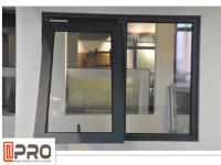 China Black Color Aluminium Awning Windows With Chain Winder And Keys For Bathroom glass awning window awning window for sale