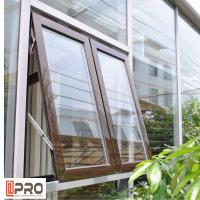 China Hurricane Impact Aluminium Awning Windows ISO Certification With Chain Winder top awning window bottom fixed windows for sale