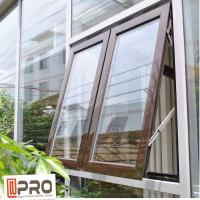 China Small Aluminium Awning Windows Horizontal Opening Pattern Electrophoresis glass awning window with grill for sale