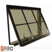 China Small Aluminium Awning Windows Horizontal Opening Pattern Electrophoresis glass awning window with grill for sale