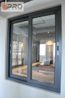 China Dark Grey Sliding Office Window Fly Screen Aluminium Sliding Glass Windows interior sliding window triple sliding for sale