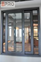 China Dark Grey Sliding Office Window Fly Screen Aluminium Sliding Glass Windows interior sliding window triple sliding for sale
