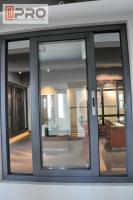 China Dark Grey Sliding Office Window Fly Screen Aluminium Sliding Glass Windows interior sliding window triple sliding for sale
