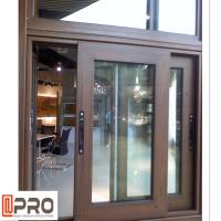 China Double - Layer Silent Aluminum Sliding Glass Windows Grey Color Commercial double glass aluminium sliding window for sale