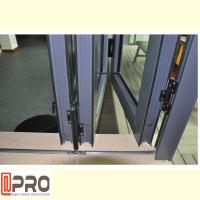 China Commercial System Tempered Glass Aluminum Bifold Windows For Living Room lowes bi fold door Bi folding exterior doors for sale