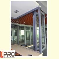 China Wind Energy Aluminum Bifold Windows Customized Size For Residential And Commercial frameless folding glass window for sale