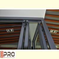 China Residential Aluminum Bifold Windows With Black Or Customized Color Heat Insulating bi-fold window sliding folding window for sale