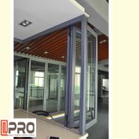 China Double Glazing Vertical Bifold Window , Anodized Aluminium Windows aluminum kitchen folding window aluminum bi fold wind for sale