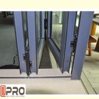China Residential Aluminum Bifold Windows With Black Or Customized Color Heat Insulating bi-fold window sliding folding window for sale