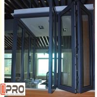 China Water Proof Aluminum Bifold Windows Color Customized With Double Glass frameless folding glass window bi-fold window for sale