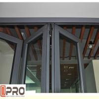 China Water Proof Aluminum Bifold Windows Color Customized With Double Glass frameless folding glass window bi-fold window for sale
