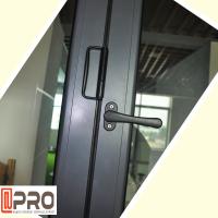 China Hurricane Proof Aluminum Bifold Windows For House Projects Customized Size frameless folding glass window bi-fold window for sale