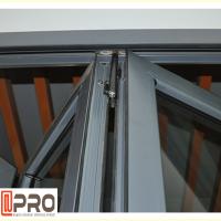 China Aluminum Frame Bifold Glass Windows Color Optional For Kitchen And Bar folding vertical folding window folding sliding for sale