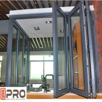 China Wind Proof Aluminum Bifold Windows Color Optional With Insulated Double Glass balcony folding window hardware folding for sale