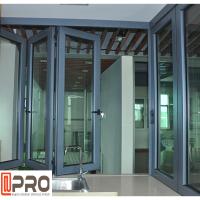 China Wind Proof Aluminum Bifold Windows Color Optional With Insulated Double Glass balcony folding window hardware folding for sale