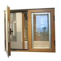 China Color Optional Aluminium Flush Casement Windows With Security Wire Mesh double casement sash window aluminium window for sale