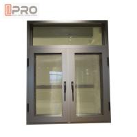 China Color Optional Aluminium Flush Casement Windows With Security Wire Mesh double casement sash window aluminium window for sale