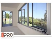 China Residential Push Out Casement Windows / Aluminium Pivoting Window With Grid Design white aluminium windows for sale