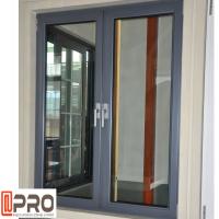 China Grey Modern Aluminum Casement Windows Sound And Heat Insulation grey aluminium casement window for sale