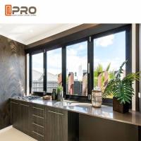 China Pantry Forested Glass Vertical Aluminium Bi Fold Window for sale