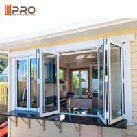 China Pantry Forested Glass Vertical Aluminium Bi Fold Window for sale
