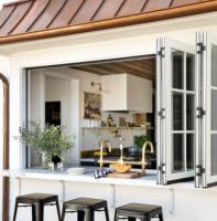 China Home Security Horizontal Aluminum Bifold Windows for sale