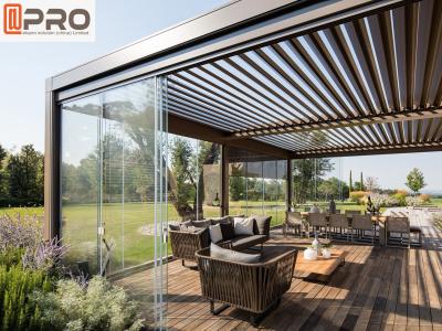 China Villa Modern Aluminum Pergola Retractable Garden Waterproof Pergola Covers for sale