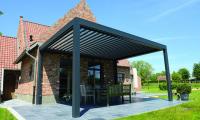 China Metal Louver Electric Modern Aluminum Pergola For Residential for sale