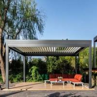 China Electric Patio Folding Louver Roof Modern Aluminum Pergola for sale