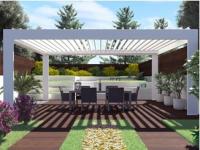 China Electric Patio Folding Louver Roof Modern Aluminum Pergola for sale