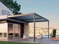 China Electric Patio Folding Louver Roof Modern Aluminum Pergola for sale