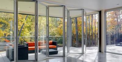 China Interior 100mm Standard Aluminium Folding Doors for sale