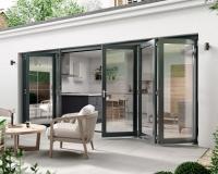 China Thermal Break Aluminium Double Glass Bifold Doors for sale