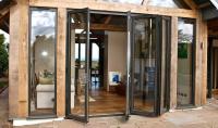 China Thermal Break Aluminium Double Glass Bifold Doors for sale