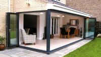 China Thermal Break Aluminium Double Glass Bifold Doors for sale