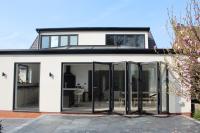 China Thermal Break Aluminium Double Glass Bifold Doors for sale