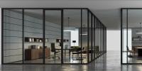 China Aluminium Frosted Glass Office Partition Board Etched Glass Office Partition for sale