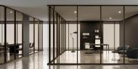 China Aluminium Frosted Glass Office Partition Board Etched Glass Office Partition for sale