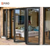 China Residential 2mm glass aluminum alloy sliding folding door sliding door patio glass door energy saving heat insulation windproof aluminum swing door for sale