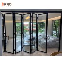 China Residential 2mm glass aluminum alloy sliding folding door sliding door patio glass door energy saving heat insulation windproof aluminum swing door for sale