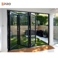 China Residential 2mm glass aluminum alloy sliding folding door sliding door patio glass door energy saving heat insulation windproof aluminum swing door for sale