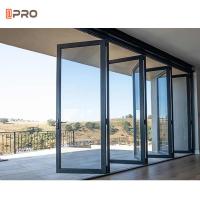 China Residential 2mm glass aluminum alloy sliding folding door sliding door patio glass door energy saving heat insulation windproof aluminum swing door for sale