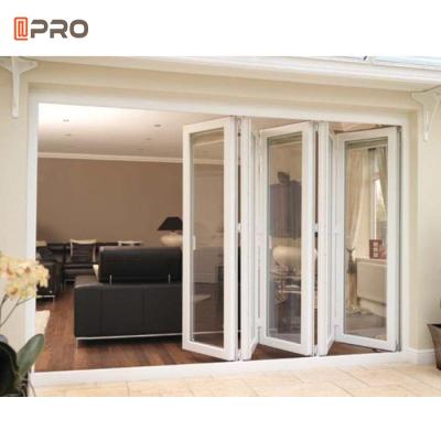 China ISO Exterior Bi Sliding Glass Patio 2.0mm Aluminum Folding Doors for sale