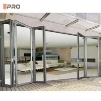 China ISO Exterior Bi Sliding Glass Patio 2.0mm Aluminum Folding Doors for sale