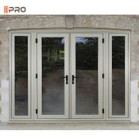 China White Aluminium Hinged Patio Doors Gold Glass Shower Home Door for sale
