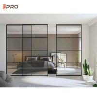 China Powder Coated Interior Bedroom Aluminium Sliding Glass Door Plexiglass for sale