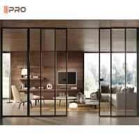 China Powder Coated Interior Bedroom Aluminium Sliding Glass Door Plexiglass for sale