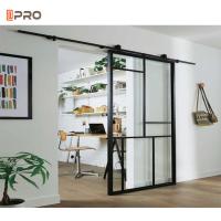 China Interior Aluminum Sliding Glass Barn Door 96 X 80 For Bedroom for sale