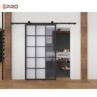 China Interior Aluminum Sliding Glass Barn Door 96 X 80 For Bedroom for sale